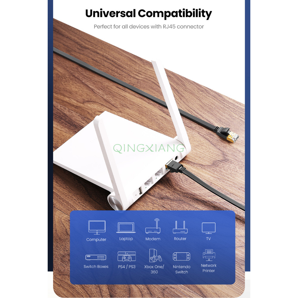 UGREEN Cat 7 Ethernet Cable Cat7 High Speed Flat Gigabit STP RJ45 LAN ...