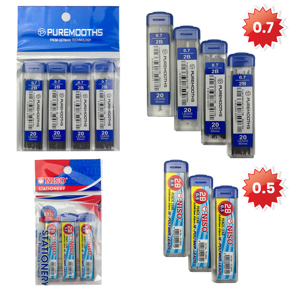 2B Mechanical Pencil Lead Refill 0.5/0.7 Ubat Pensel Tekan Sketch ...