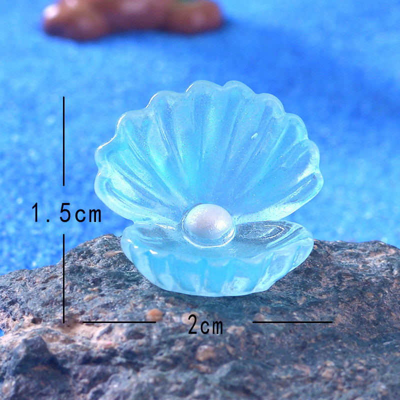 10Pcs Mini Multicolors Luminous Shell Miniatures Diy Resin Ornament ...