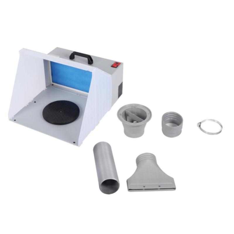 Airbrush Spray Booth with Turn Table Foldable Exhaust Filter Extractor ...