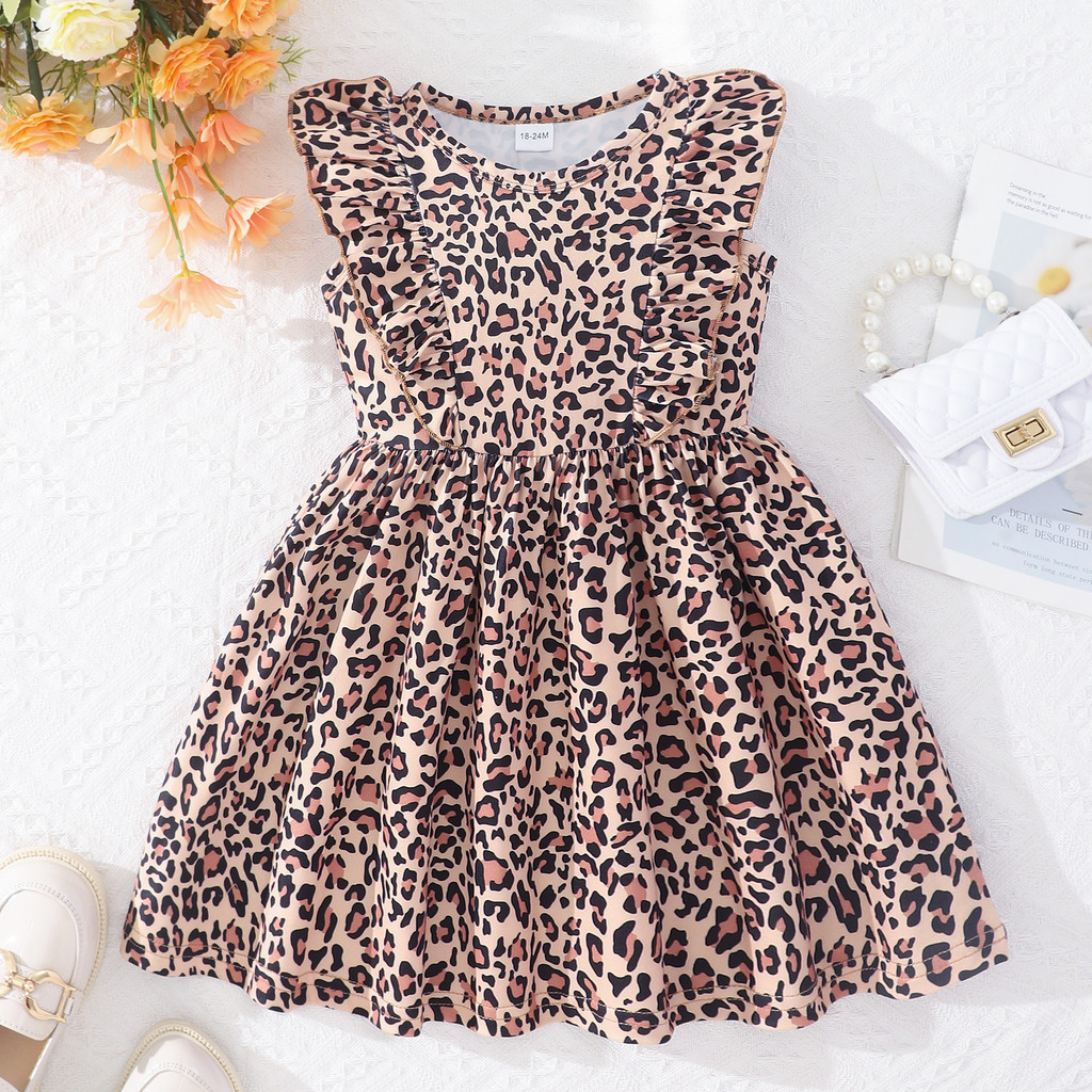 2026 Leopard Dress Kids Girl Clothes Sleeveless 3 4 5 6 7 Years Old ...