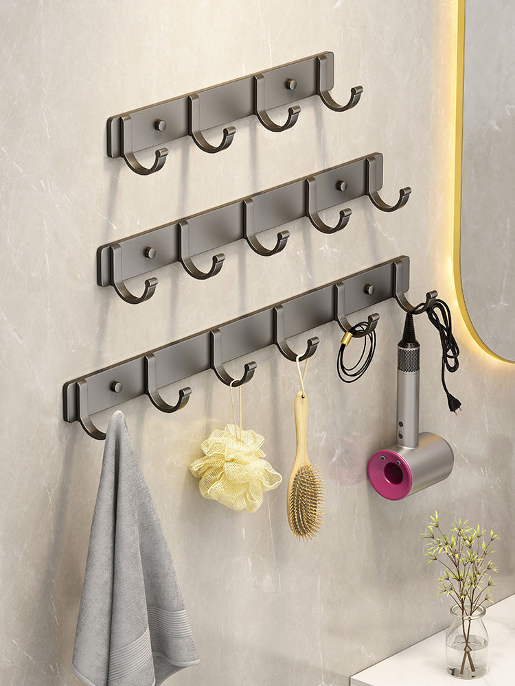 Bathroom Towel Rack Without Punching Space Aluminum Storage Rack Wall ...