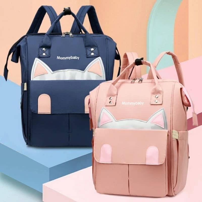 Mummy Bag Style Cat Maternity Nappy Diaper Mom Bag Large Capacity ...