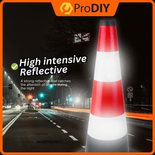 68CM Safety Cone Double Line Reflective Sticker Black Base Rubber ...