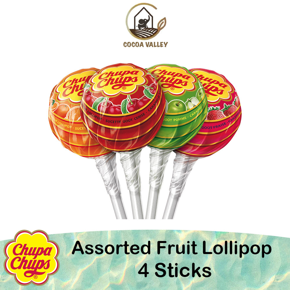 Chupa Chups Assorted Fruit Flavours Lollipop 4 Sticks Set | Shopee Malaysia