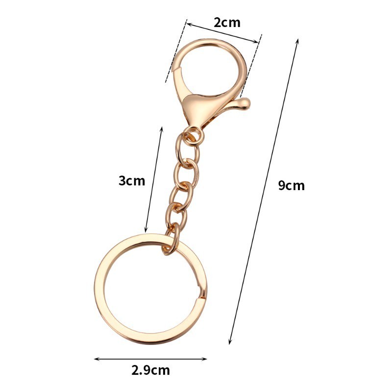 100/50/10Pcs Silver Plated Metal Blank Keyring Keychain Split Ring ...