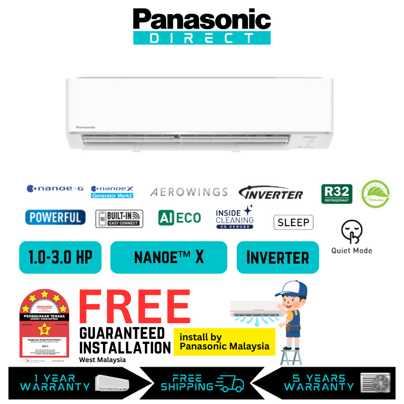 Panasonic R32 RAC X-Deluxe (Ku) Inverter WM 1.0/1.5/2.0/2.5/3.0HP ...