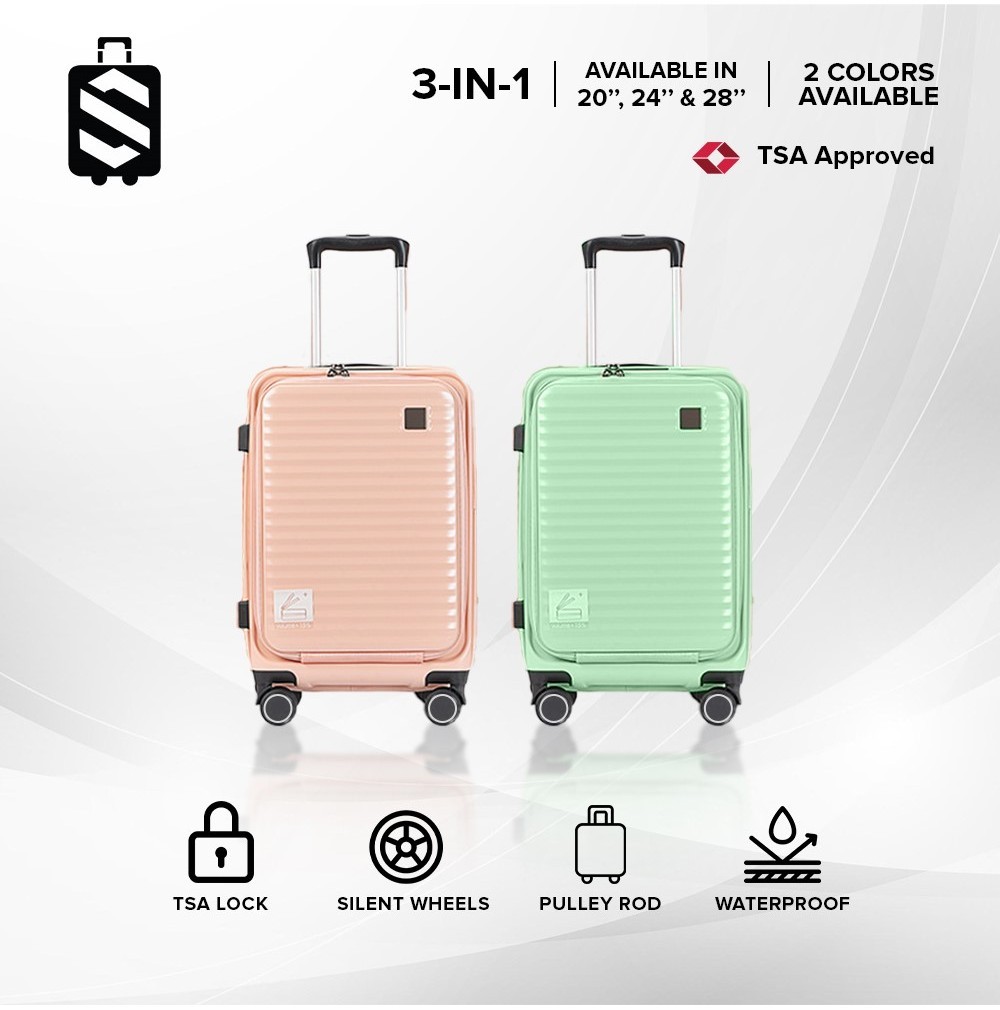 SKY TRAVELLER SKY375 3in1 High Quality Luggage Front Opening ...