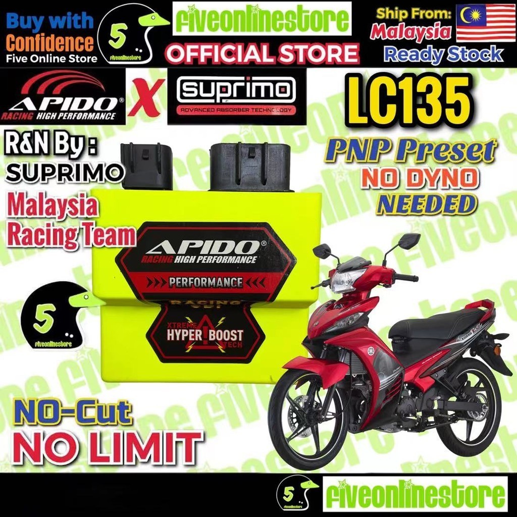LC135 Apido Racing Hyper Boost CDI PNP No Dyno No Cut OFF Top Speed Power LC135 V1 V2 V3 V4 V5 ...