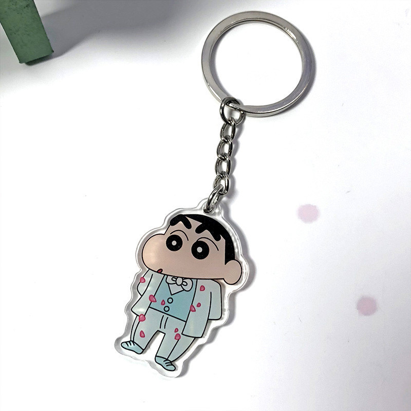 Creative Crayon Shin-chan Keychains Cartoon Couple Wall Keyring Gift ...