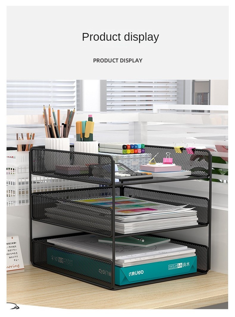 Desk Shelf File Storage Rack Book A4 Paper Storage Box Office Bookshelf ...