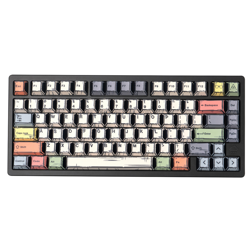 Comic Style Anime Canvas Keycaps PBT Cherry profile or MX Switches ...