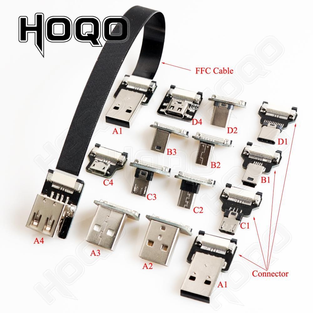 JEYI Hoqo Flexible Flat Cable For Raspberry Pi Type-C Mini/Micro USB ...