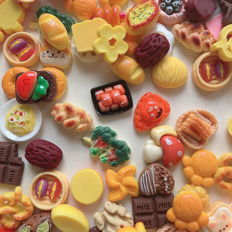 [100 Items Ready Stock] Miniature Food Toys diy Jewelry Accessories ...