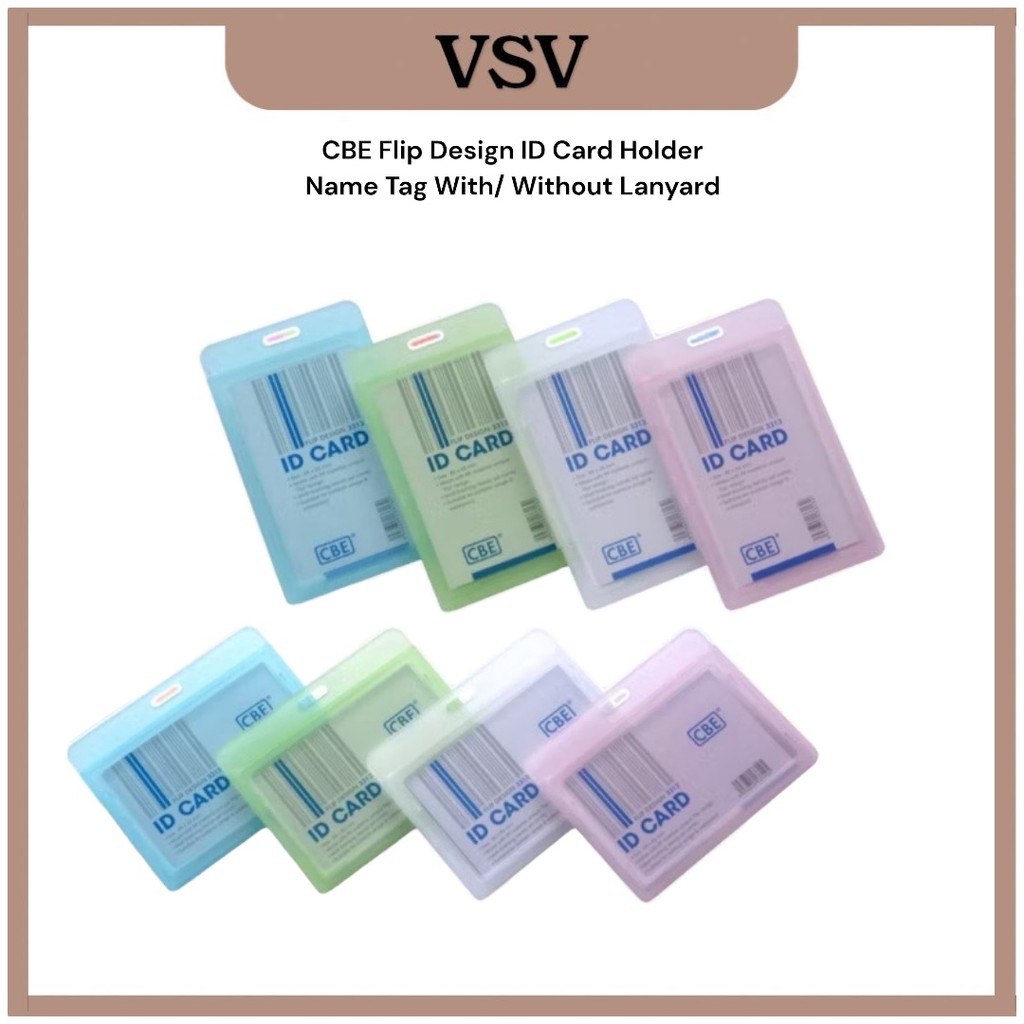 CBE Flip Design ID Card Holder Name Tag With/ Without Lanyard | Shopee ...