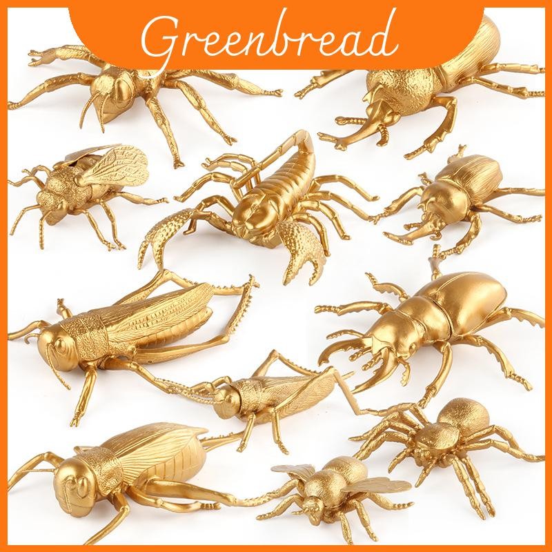 Vividly Pvc Detailed Insect Model Set Featuring Golden Stag Beetles ...