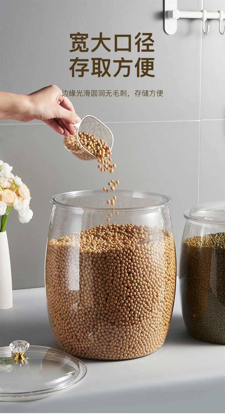 Ready Stock Transparent Airtight Bucket Insect Proof Wide Mouth ...