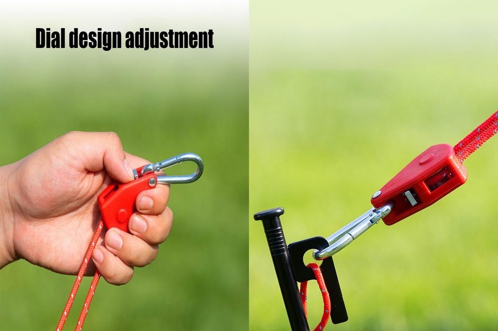 Reinforced Metal Gear Wind Rope Pulley Adjuster Adjustable Reflective ...