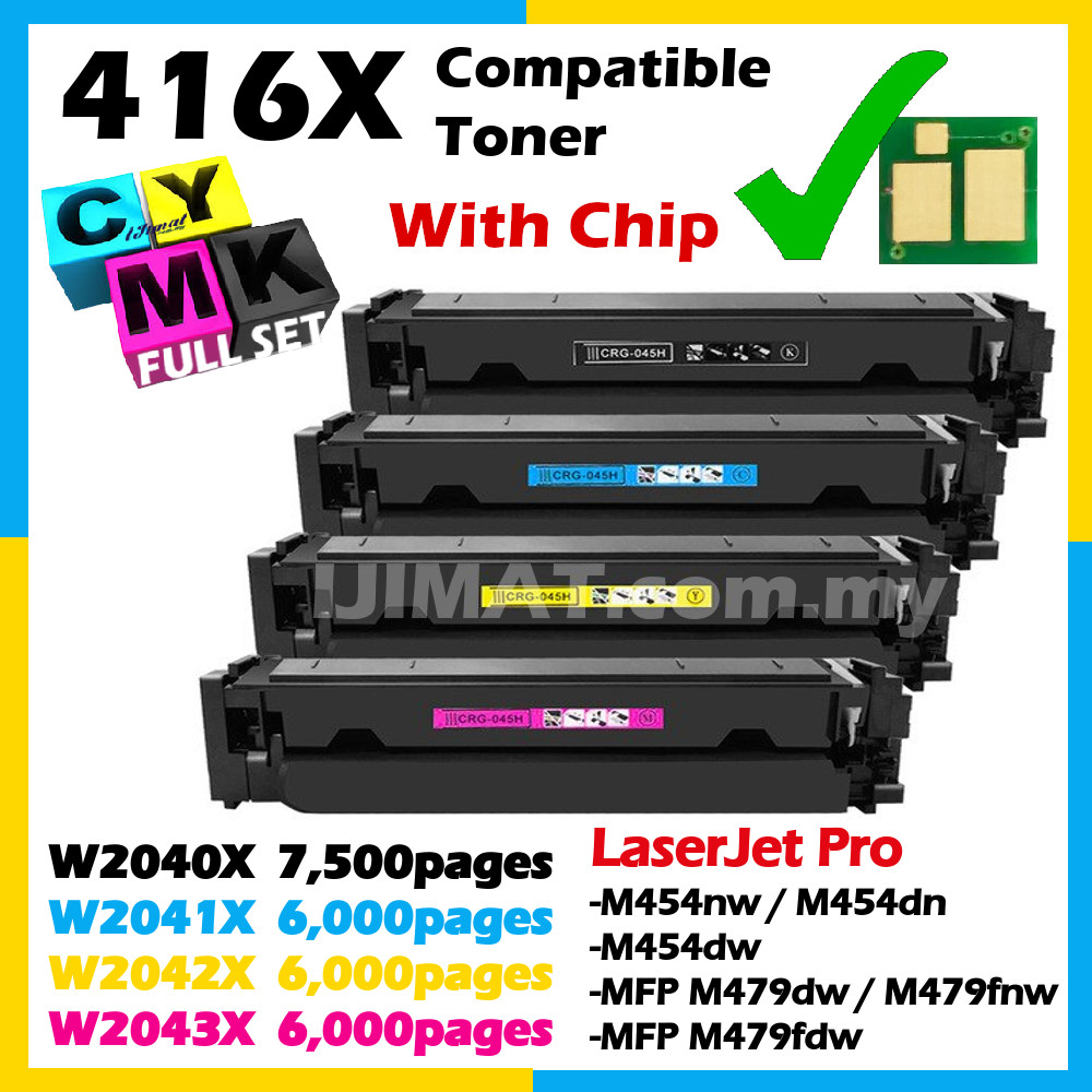 SET Compatible Toner For HP 416A W2040A W2040X 416X Laserjet Pro M454nw ...
