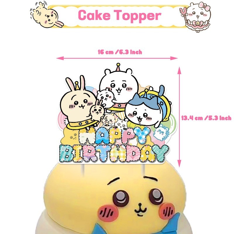 Chiikawa Theme Party Needs Latex Balloons Cake Toppers Happy Birthday ...