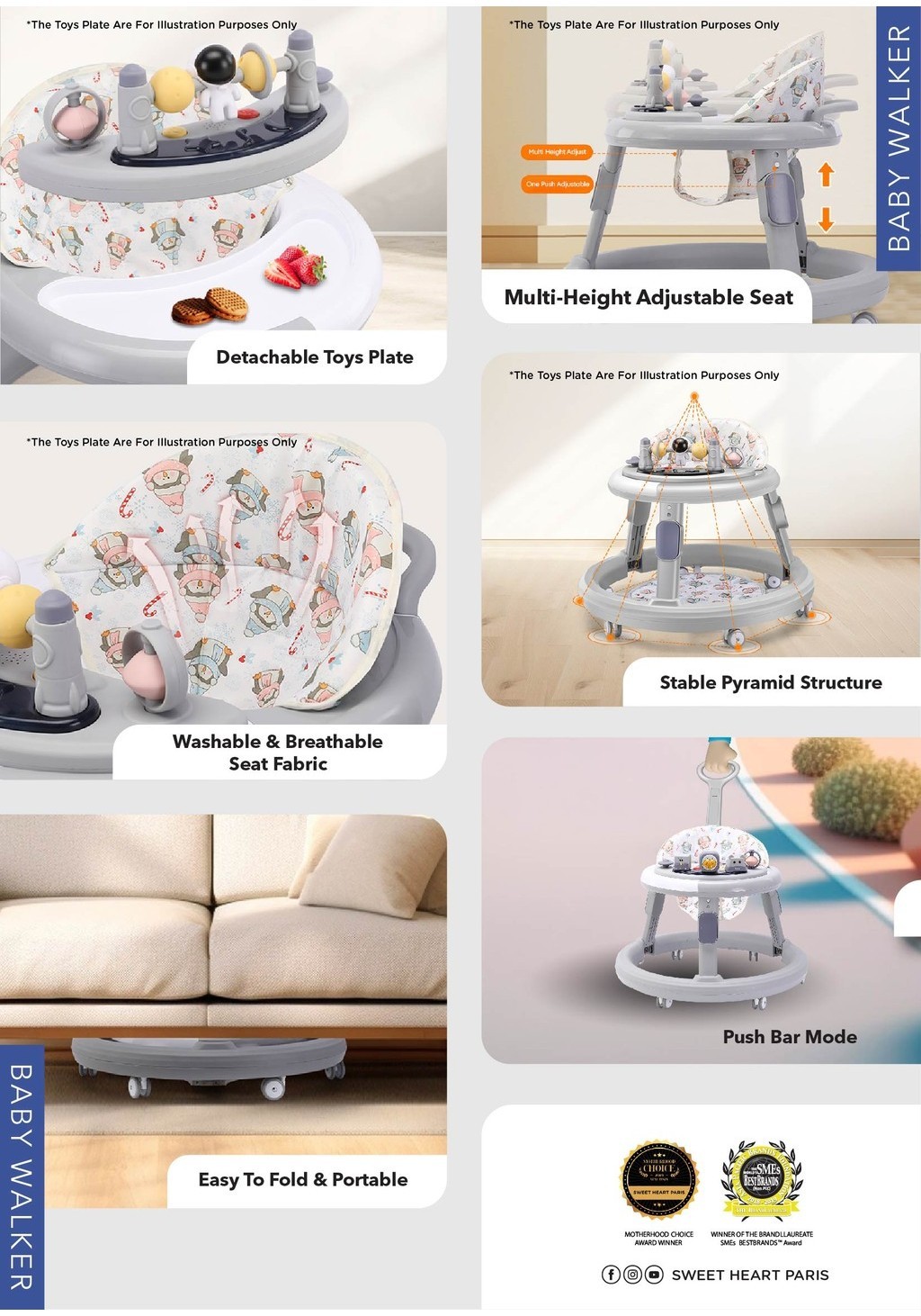 Sweet Heart Paris TARO Collection Push Bar O Shaped Base Cutie Seal ...