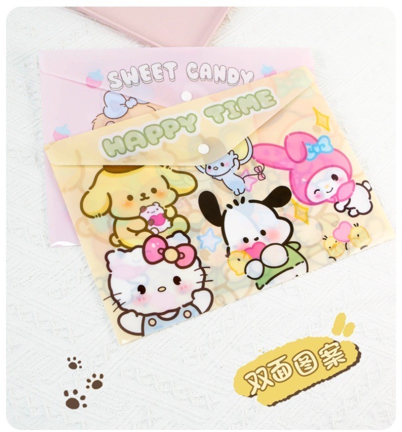 Sanrio A4 File Bag Portable Folder Cute Kuromi My Melody Pochacco ...