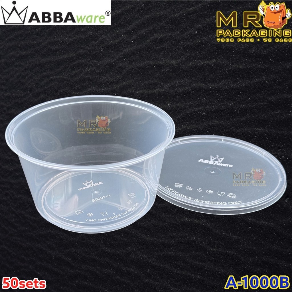 MS 1000B Microwaveable Round Container [ 50sets± ] 840 ml Bekas Bulat ...