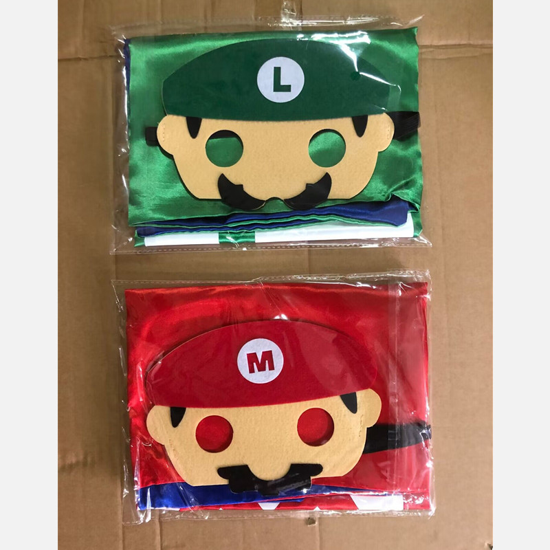 Super Mario Cloak + Mask Children's Cloak Super Mario Costume for Kids ...