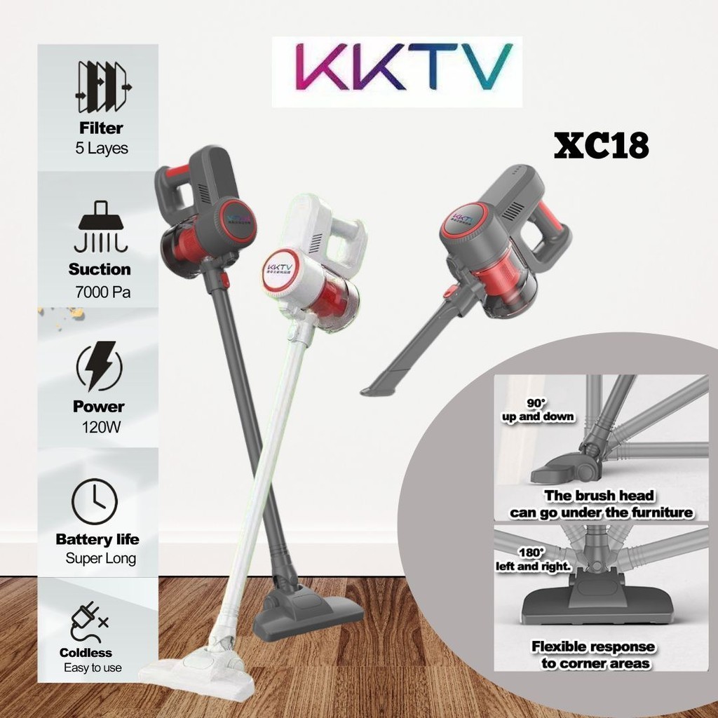 KKTV Cordless Vacuum Cleaner XC18/ Wireless Dust-Mite Vacuum Cleaner 2 ...