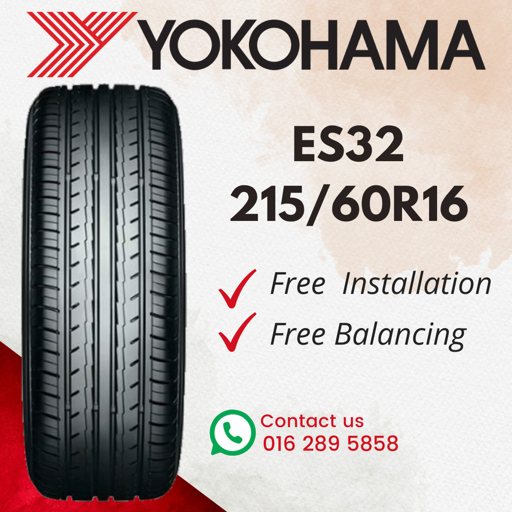 2156016 215 60 16 215/60R16 215-60-16 YOKOHAMA BLUEARTH ES32 Car Tyre Tire (FREE INSTALLATION ...