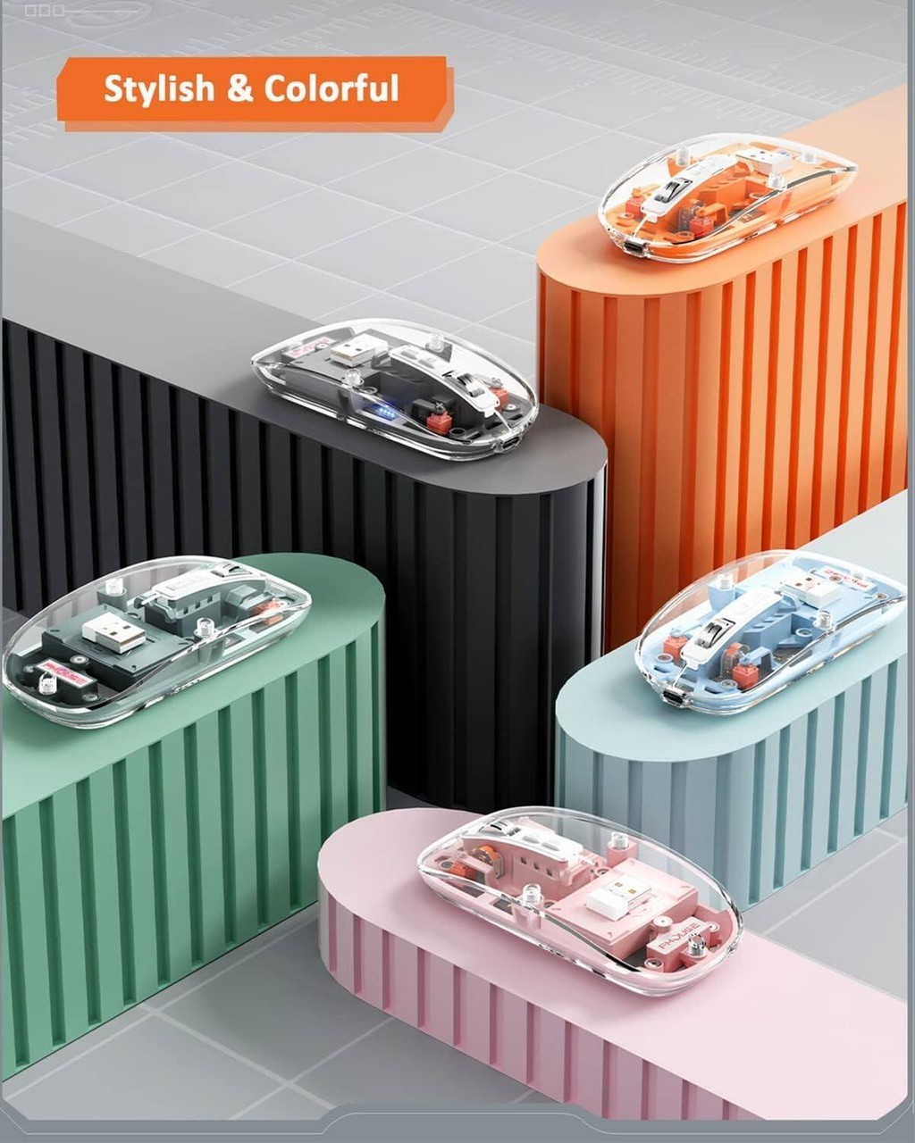 PROBEX WL39 Wireless Gaming Mouse Transparent Rechargeable 2.4G ...