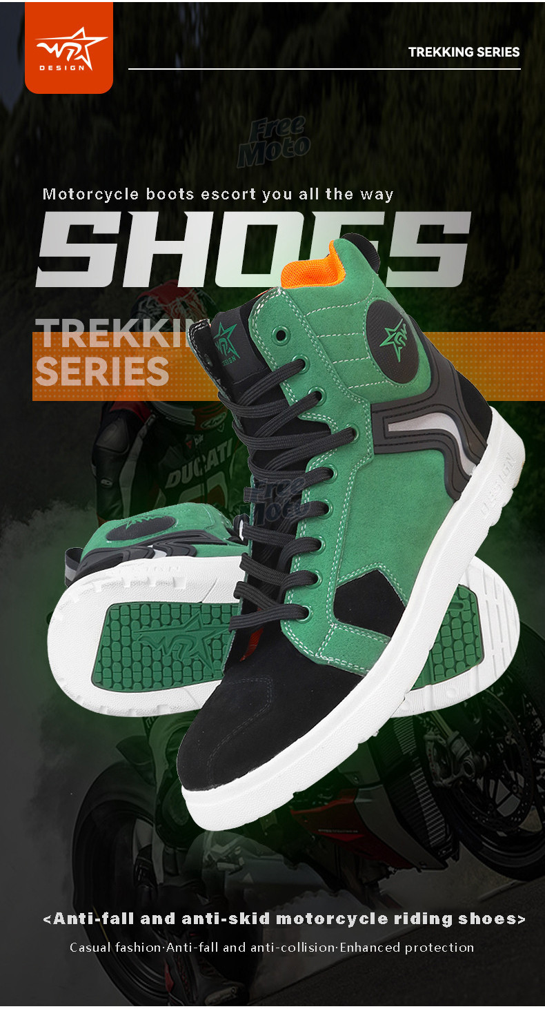 NEW 2023 SULAITE Men's Motorcycle Shoes Four Seasons Motorbike Gear ...