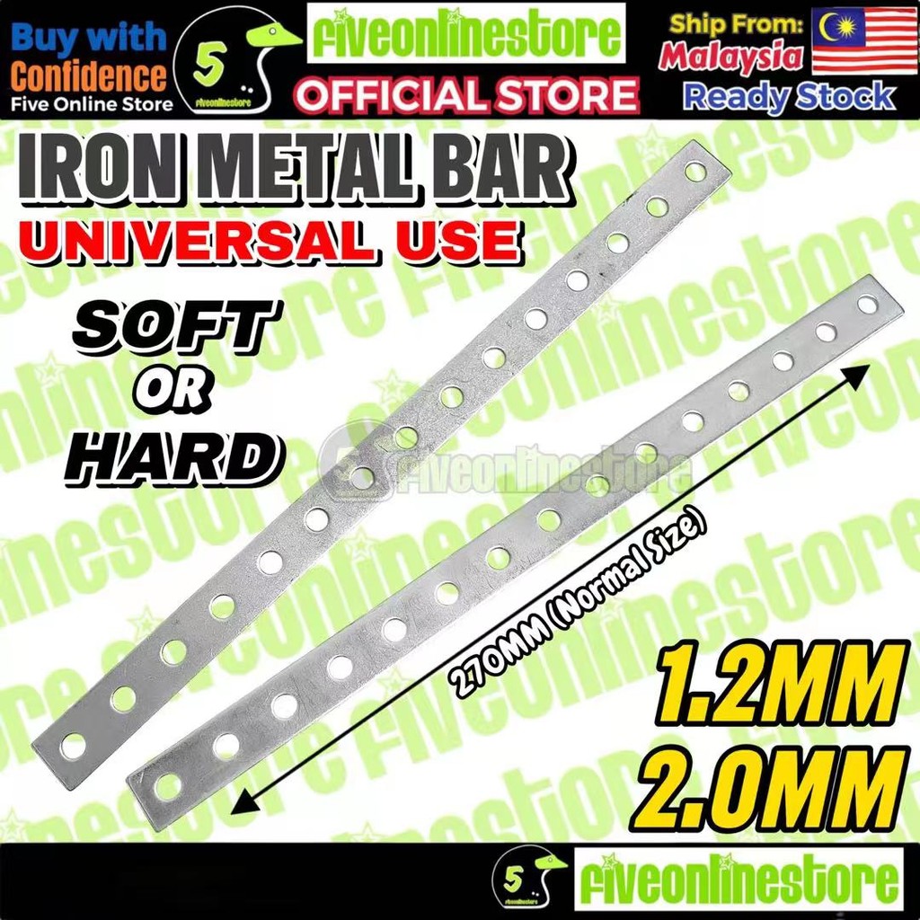 Metal Iron Plate Modify 270MM x 17MM Multi Holes Steel Bar Metal Bar 1 ...