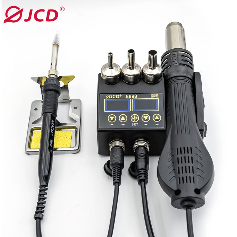 8898 SMD Rework Soldering Station 2 In 1 Hot Air Soldering Iron LCD ...