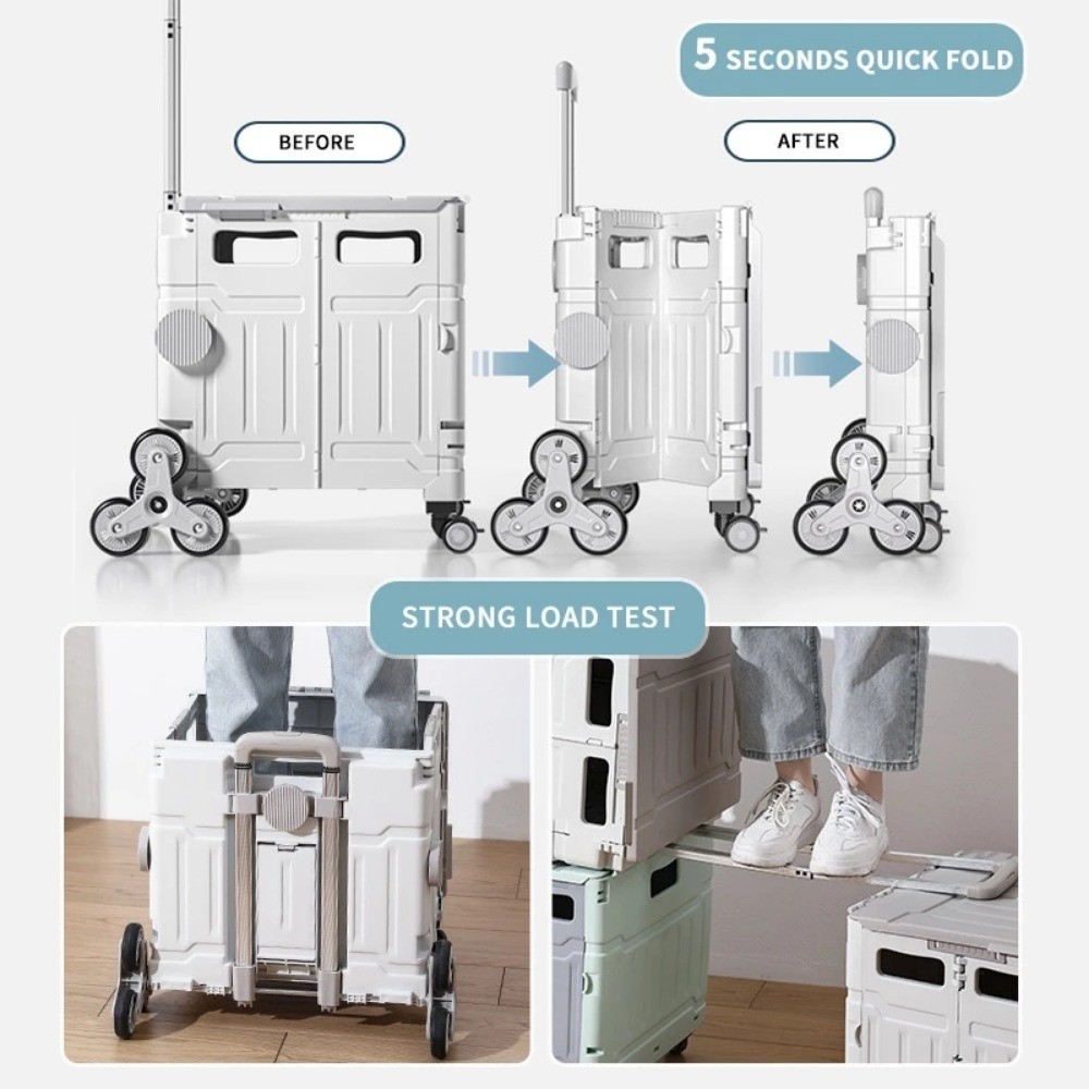 69L Foldable Shopping Cart Storage Easy To Carry, Hand Pull Shopping ...