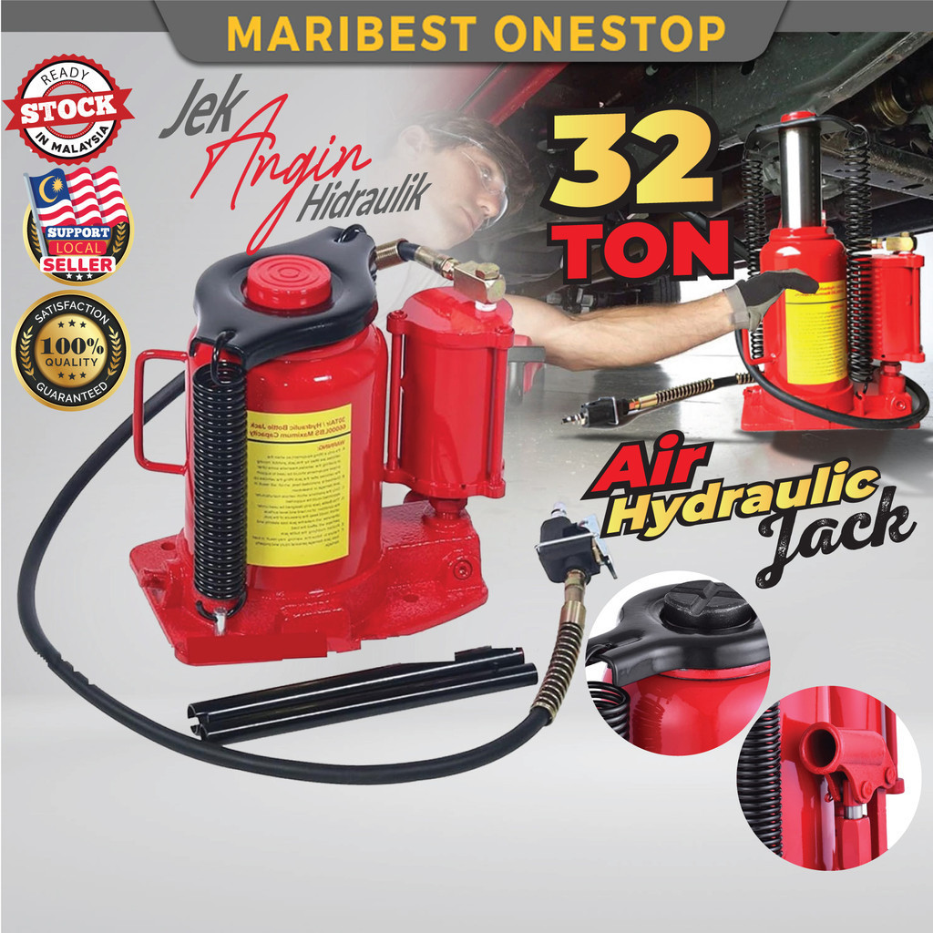 32TON Heavy Duty AIR Hydraulic Pneumatic Hydraulic Bottle Jack With ...