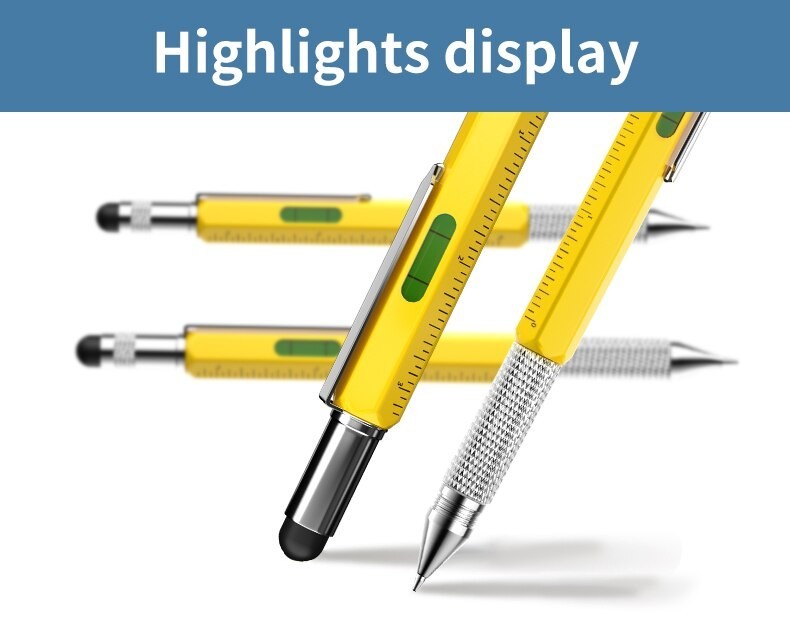 6In1 Multifunctional Tool Pen Scale Level Gauge Screwdriver Capacitor ...