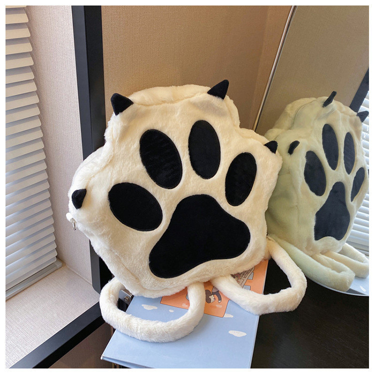 Cute Cat Claw Backpack New Plush Backpack Instagram Soft Girl High ...
