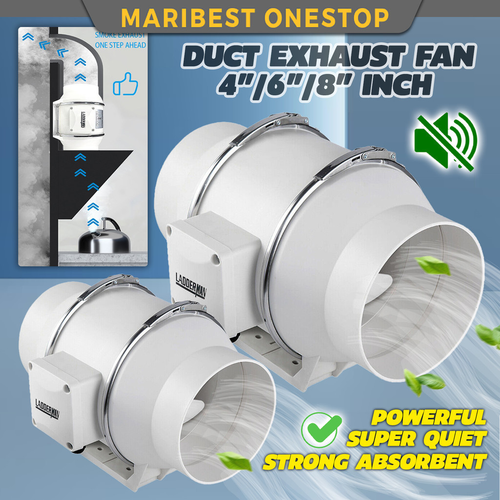 4/6/8 Inch Ladderman Duct Exhaust Fan Diagonal Flow Pressurized Fan ...