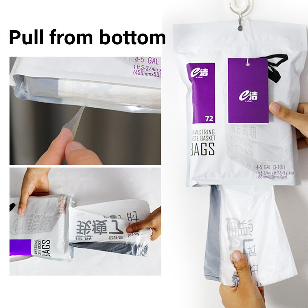 [72PCS/PACK] Borong365 Hanging Pullout Drawstring Trash Bag Plastic ...