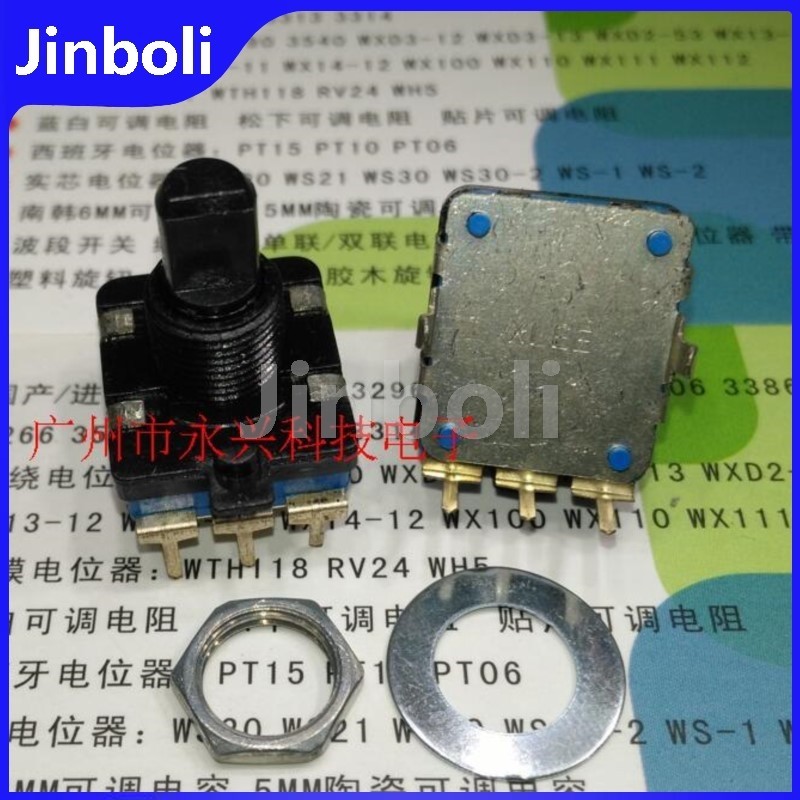 3PCS 24 Position 360 Degree Rotary Encoder EC16 3 Pin Half Shaft Length ...