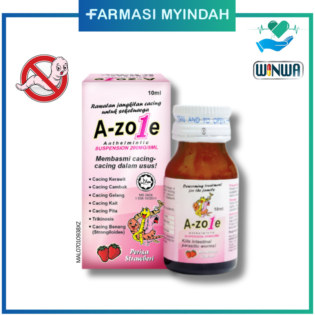 A-Zole Suspension 200mg/5ml Strawberry Flavour 10ml | Shopee Malaysia