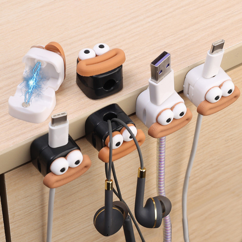 Punch-free Magnetic Big Mouse Cable Organizer Silicone USB Wire Holder ...