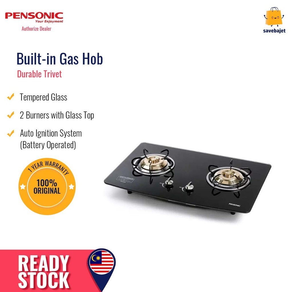 PENSONIC Dapur 2 Penunu Built In Glass Hob PGH-422N | Shopee Malaysia