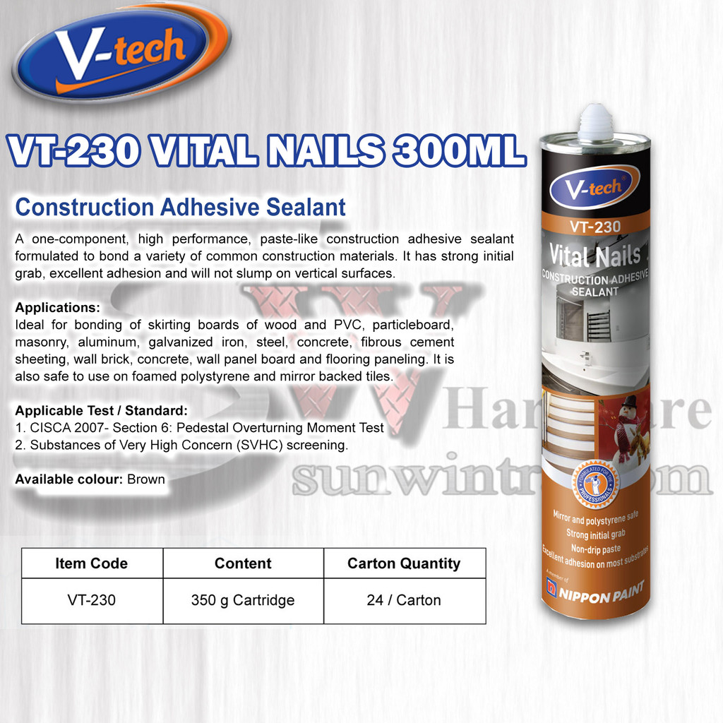 COMBO 2X V-TECH VITAL NAILS VT230 VT-230 1X SILICONE GUN / Gum ...