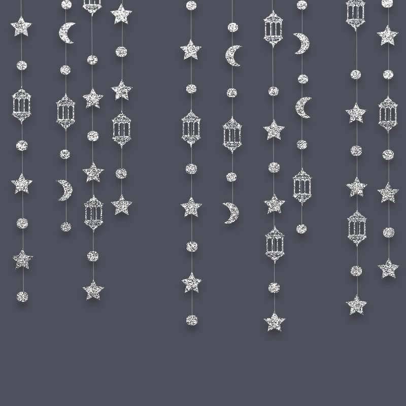 3M 4M Hari Raya Party Decoration Star Moon Hanging Streamers Eid ...