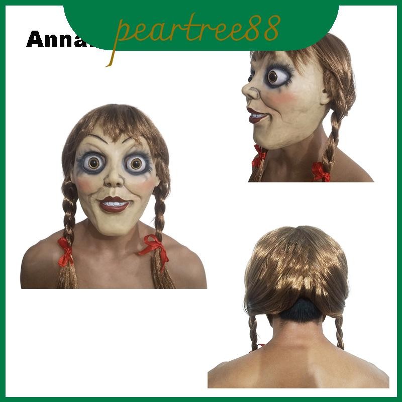 Annabelle Movie Creepy Head Mask Terror Halloween Cosplay Latex Props ...