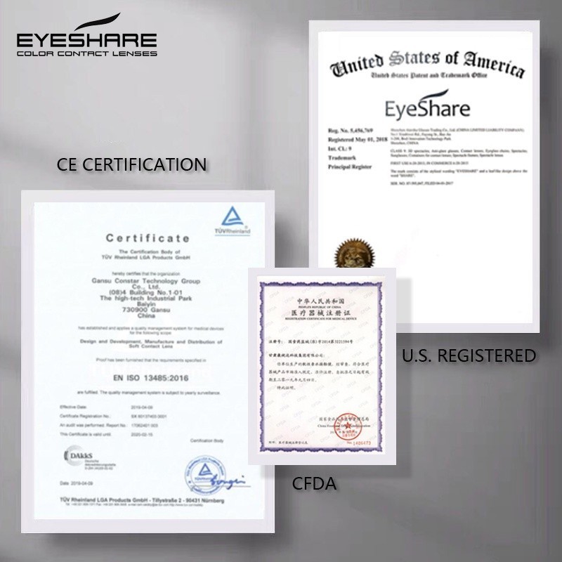 EYESHARE BLACKSPOT Series 2pair Graded Brown GRAY Contact Lenses Power ...