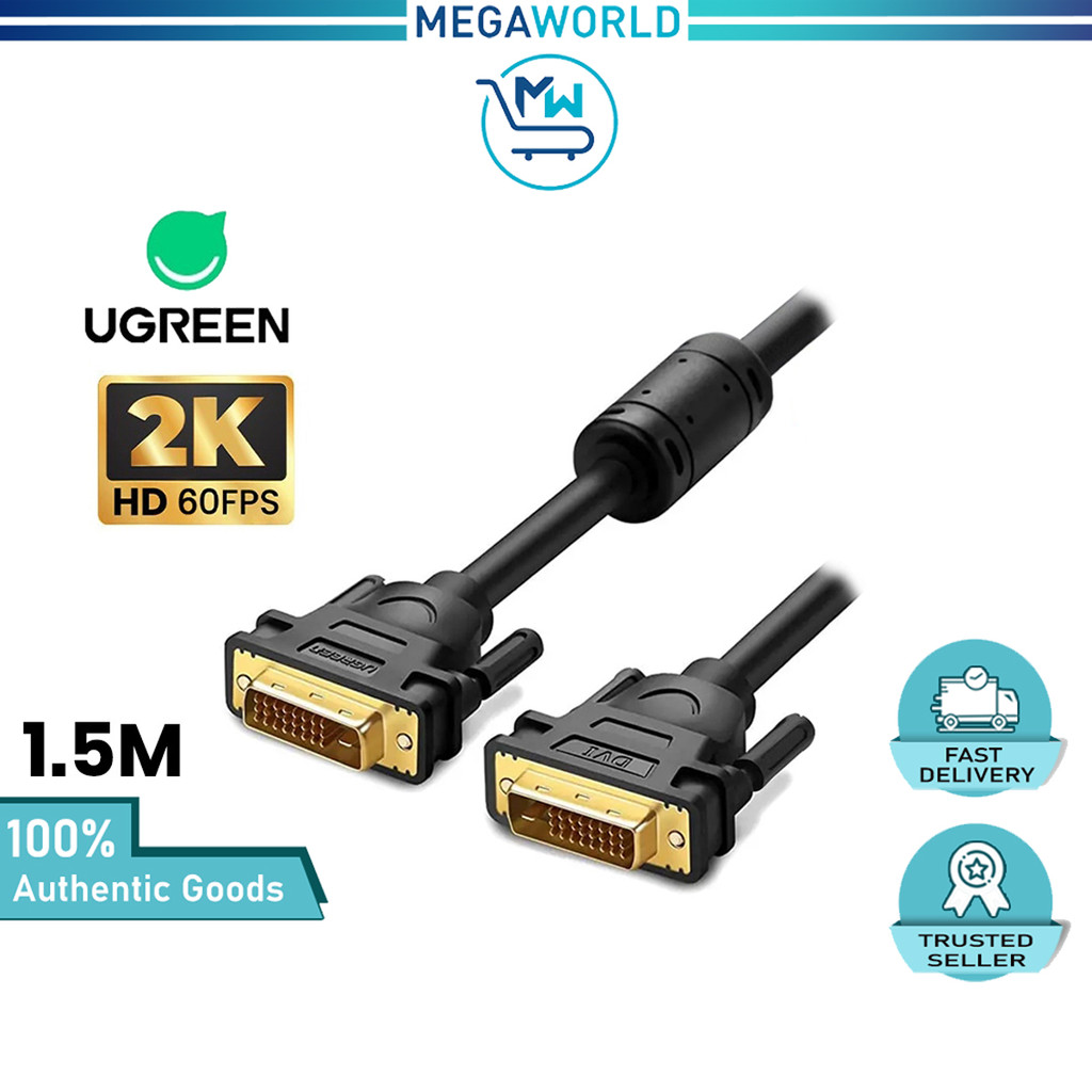 UGREEN DVI-D 24+1 Male to Male 2K 60Hz Dual Link Digital Video Display ...