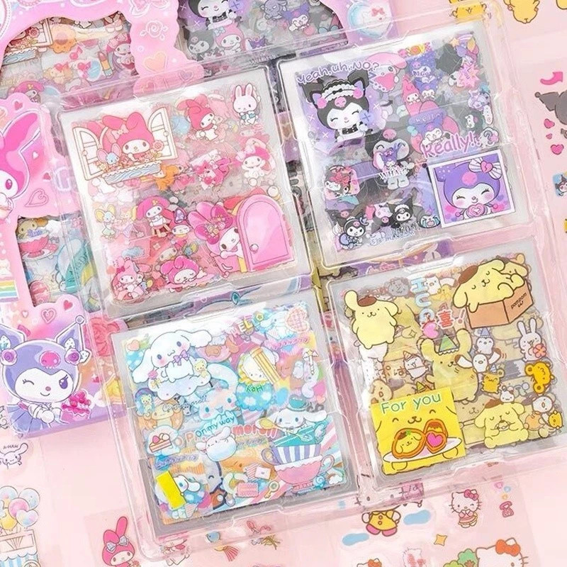 100 sheets box Sticker Waterproof sticker Sanrio Kuromi Stickers ...